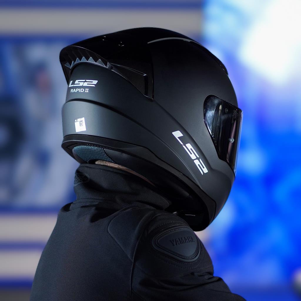 LS2 Rapid 2 Race Mat Siyah Kask ve Şeffaf Vizör - Ride4Moto
