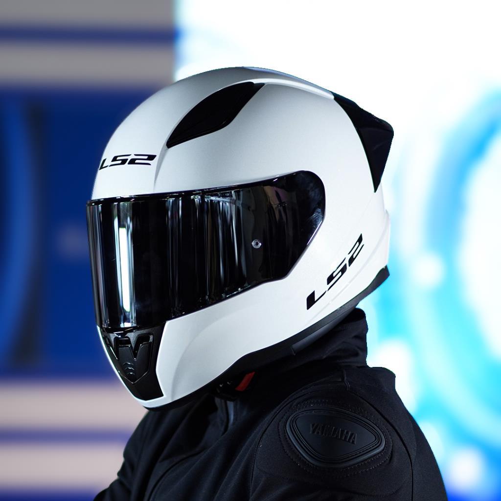 LS2 Rapid 2 Race Parlak Beyaz Kask ve Şeffaf Vizör - Ride4Moto