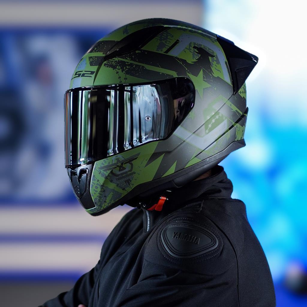 LS2 Rapid 2 Race Thunder Birds Mat Yeşil-Siyah-Gri Kask ve Şeffaf Vizör ...